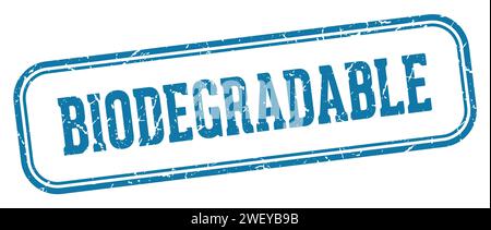 biodegradable stamp. biodegradable rectangular stamp isolated on white ...