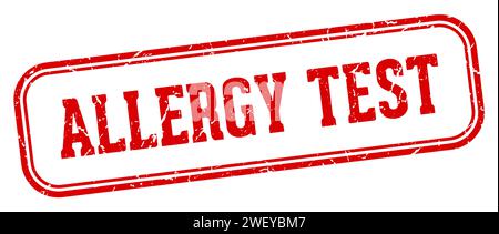 allergy test stamp. allergy test rectangular stamp isolated on white ...