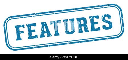 features stamp. features rectangular stamp isolated on white background ...