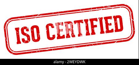 iso certified stamp. iso certified rectangular stamp isolated on white ...