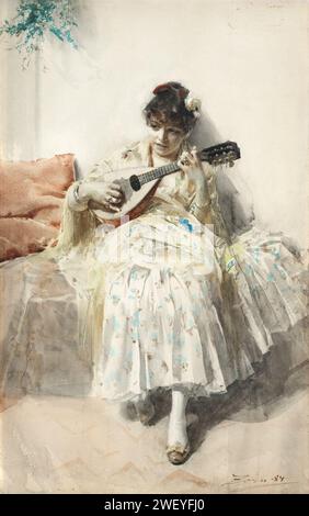 . Girl playing mandolin 1884 4 Anders Zorn - Girl playing mandolin 1884 ...
