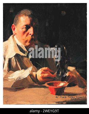 Zorn Anders - Self Portrait with Faun and Nymph Stock Photo - Alamy