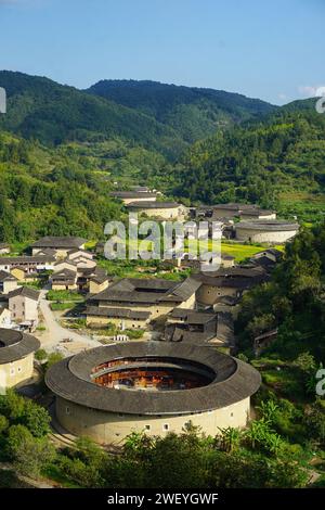 Tulou cluster at Hekeng Village of Shuyang Town, Nanjing County, Fujian ...