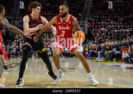 Nebraska guard Brice Williams (3) drives up court during an NCAA ...
