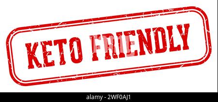 keto friendly stamp. keto friendly rectangular stamp isolated on white ...