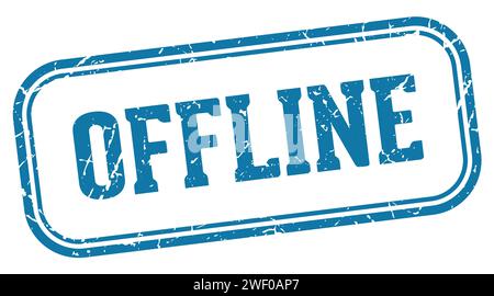 offline stamp. offline rectangular stamp isolated on white background ...