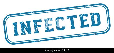 infected stamp. infected rectangular stamp isolated on white background ...