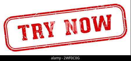 try it now stamp. try it now rectangular stamp isolated on white ...