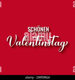 Valentinstag - Happy Valentines Day in German. Calligraphy hand ...