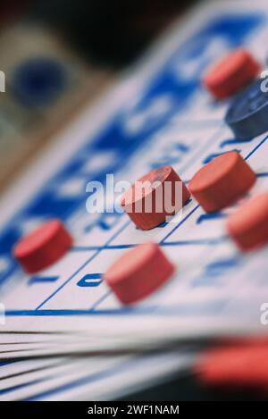 This image captures the thrill of a bingo game in progress ...