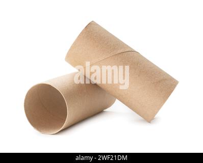 Front view of tissue paper core is isolated on white background with ...