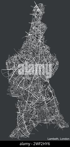 Street roads map of the BOROUGH OF LAMBETH, LONDON Stock Vector Image ...