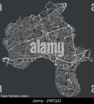 Street roads map of the BOROUGH OF TOWER HAMLETS, LONDON Stock Vector ...