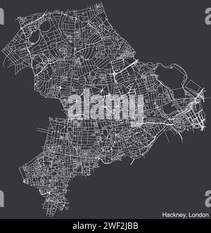 Street roads map of the BOROUGH OF HACKNEY, LONDON Stock Vector Image ...