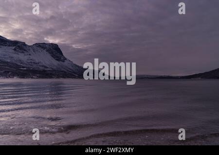Fjord near Narvik during the polar night, Norway Stock Photo - Alamy