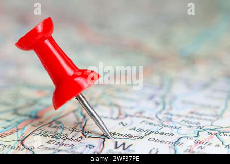 Wolfach, Germany pin on map Stock Photo - Alamy