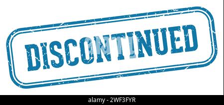 discontinued stamp. discontinued rectangular stamp isolated on white ...