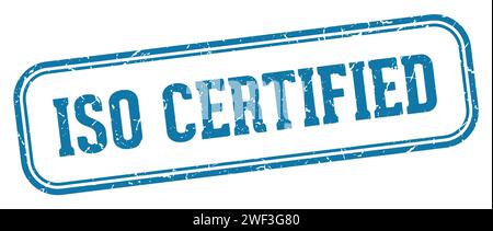 iso certified stamp. iso certified rectangular stamp isolated on white ...