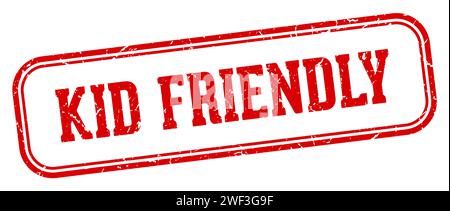 kid friendly stamp. kid friendly rectangular stamp isolated on white ...