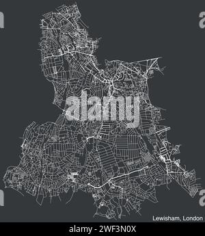 Street roads map of the BOROUGH OF LEWISHAM, LONDON Stock Vector Image ...