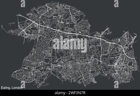Street roads map of the BOROUGH OF EALING, LONDON Stock Vector Image ...