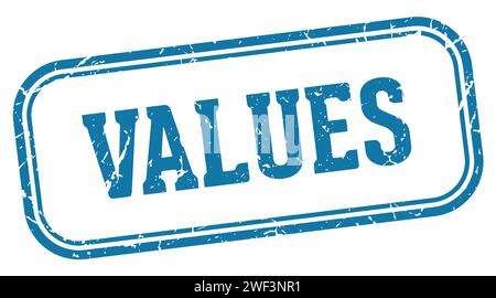values stamp. values rectangular stamp isolated on white background ...