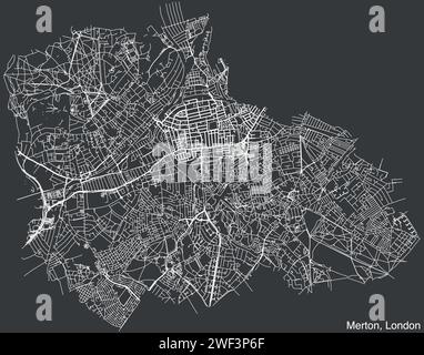 Street roads map of the BOROUGH OF MERTON, LONDON Stock Vector Image ...