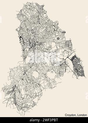Street roads map of the BOROUGH OF CROYDON, LONDON Stock Vector Image ...