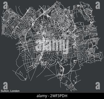 Street roads map of the BOROUGH OF SUTTON, LONDON Stock Vector Image ...