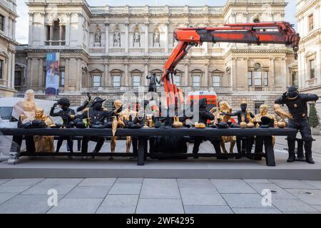 installation of The First Supper sculpture by artist Tavares Strachan ...