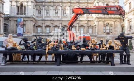 installation of The First Supper sculpture by artist Tavares Strachan ...