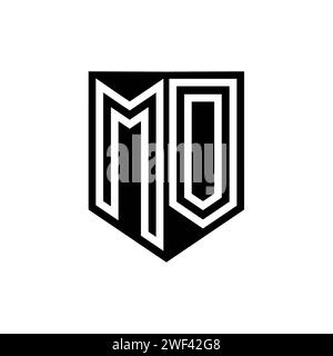 MO Letter Logo monogram shield geometric line inside shield style ...