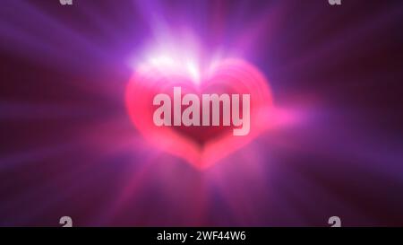 Heart Neon Glow light ray, illustration render Stock Photo - Alamy