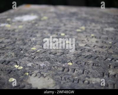 Abstract image of carved script on gravestones Stock Photo - Alamy