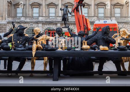 installation of The First Supper sculpture by artist Tavares Strachan ...