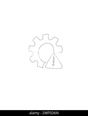 settings icon with disrupted workflow Line Art design. repair or ...