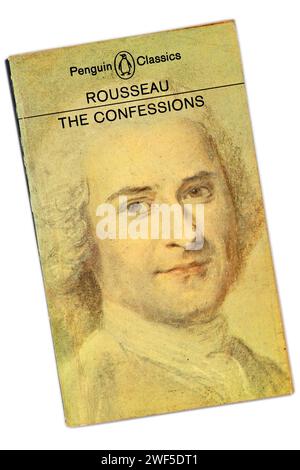 The Confessions by Jean-Jacques Rousseau. Book cover on light / white ...