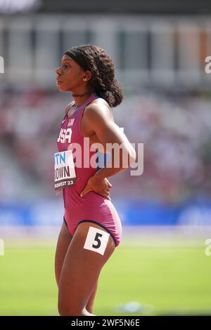 Tamari DAVIS participating in the 100 meters at the World Athletics ...