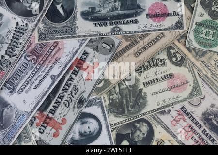 Old west period US dollar banknotes background Stock Photo - Alamy