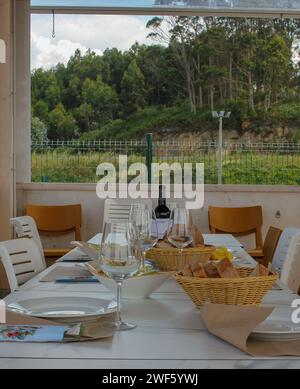 A Marosa beach, Burela, Spain ; 08 08 2023 : the pleasure of lunch near ...