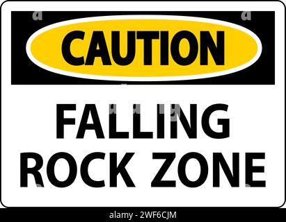Caution Sign, Falling Rock Zone Stock Vector Image & Art - Alamy