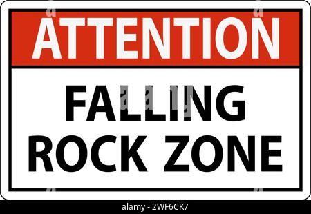 Attention Sign, Falling Rock Zone Stock Vector Image & Art - Alamy