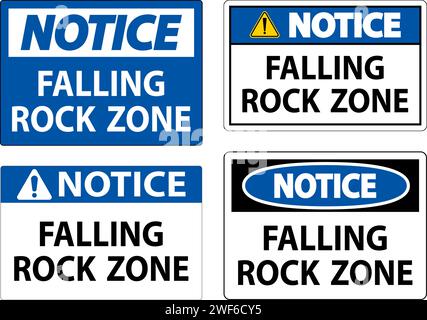 Notice Sign, Falling Rock Zone Stock Vector Image & Art - Alamy