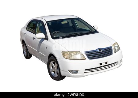 White Toyota Corolla Sedan 2006 car side profile view: Swat, Pakistan ...