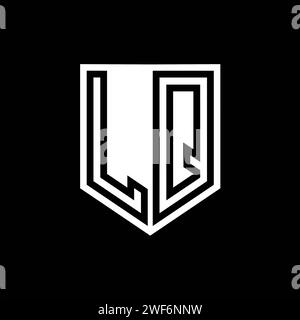 LQ Letter Logo monogram shield geometric line inside shield style ...