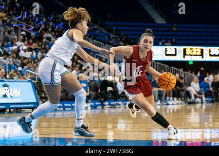 UCLA guard Kiki Rice (1) drives to the basket against Creighton forward ...