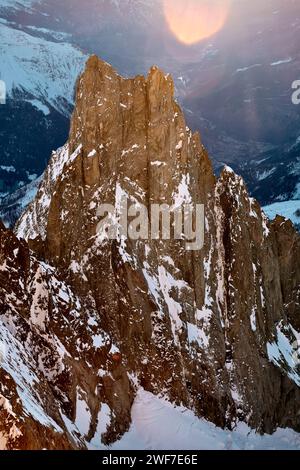 Climbing Innominata Ridge, Mont Blanc, in winter Stock Photo - Alamy
