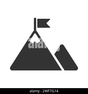 climbing mountain progress glyph icon vector. climbing mountain ...