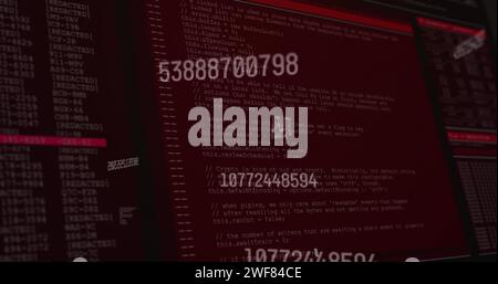 Image of numbers changing and data processing on computer screens Stock ...