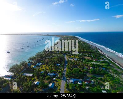 French Polynesian Atoll View from the Sea Stock Photo - Alamy